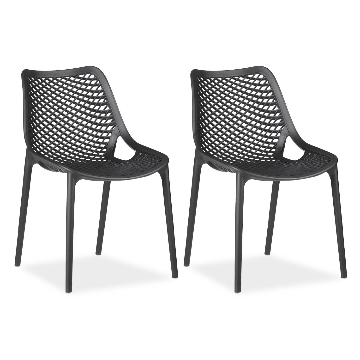 Black garden chair individually or as a set Homestyle4u